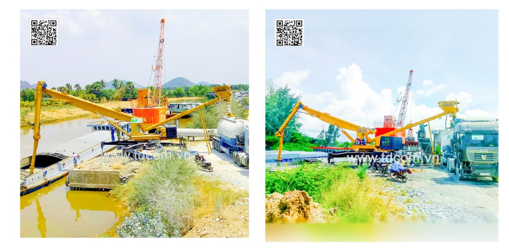 Máy hút xi măng lắp đặt di động trên sơ mi remoc