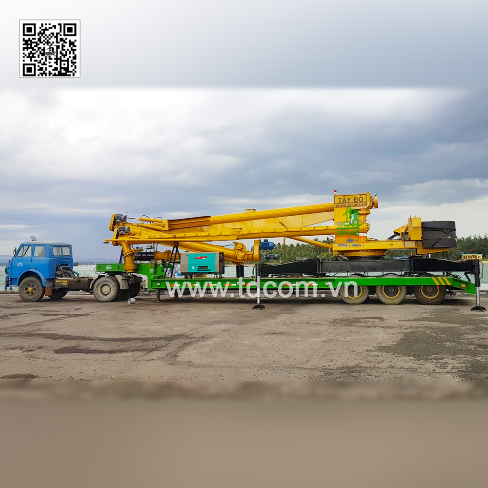 Máy hút xi măng lắp đặt di động trên sơ mi remoc